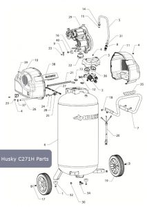 Husky 20 Gal, 200PSI Air Compressor C202H - Parts